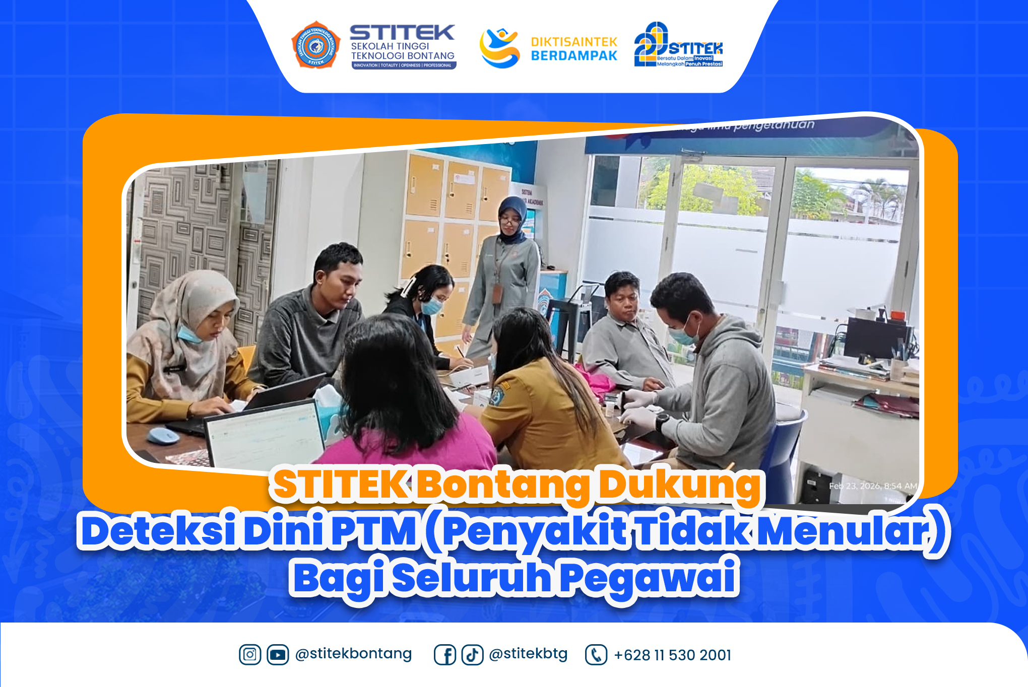 STITEK Bontang Dukung Deteksi Dini PTM bagi Pegawai melalui Puskesmas